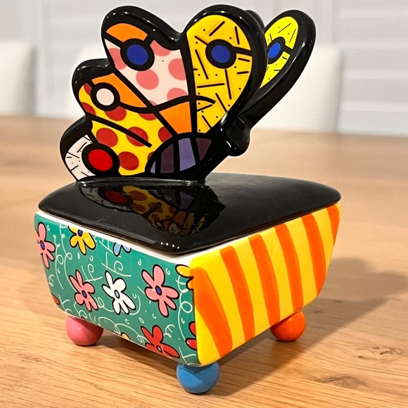 Romero Britto | Art | Romero Britto Colorful Ceramic Square Butterfly ...